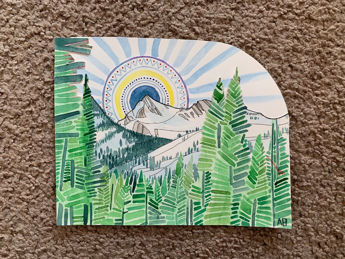 "The Sawtooths" 7.5 x 7.5in – Alex Bailey Art
