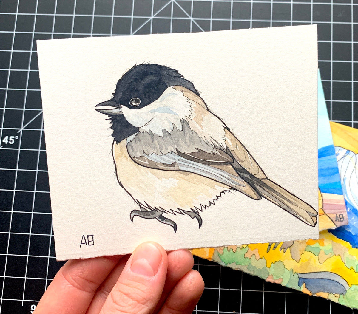 "Chickadee" 4.9 x 3.9 in – Alex Bailey Art